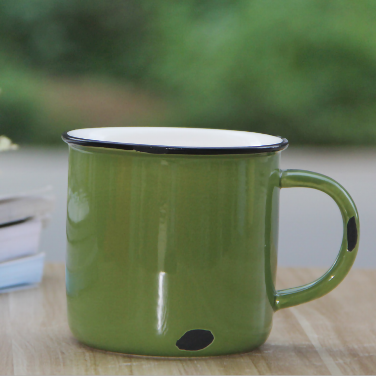 Ceramic Enamel Look Vintage Mug with Various Color in Stock for Low MOQ ...